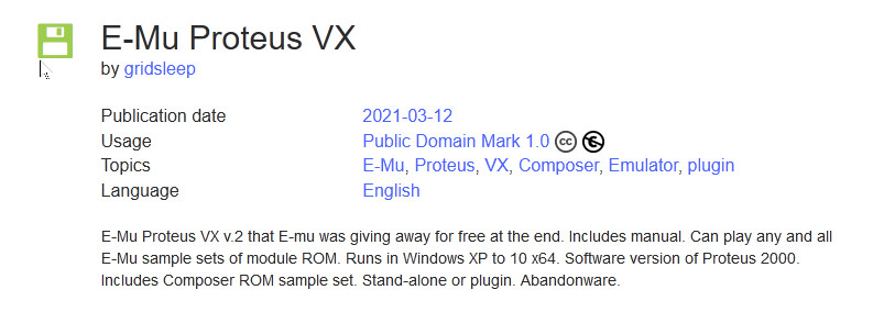 EMU Proteus VX Collection In Wav Format