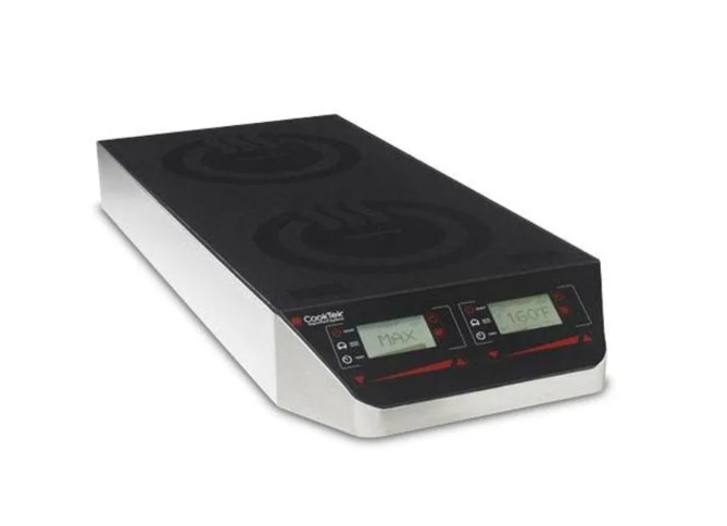 CookTek Double Hob Benchtop Induction Cooktop with Digital Control (4 ...