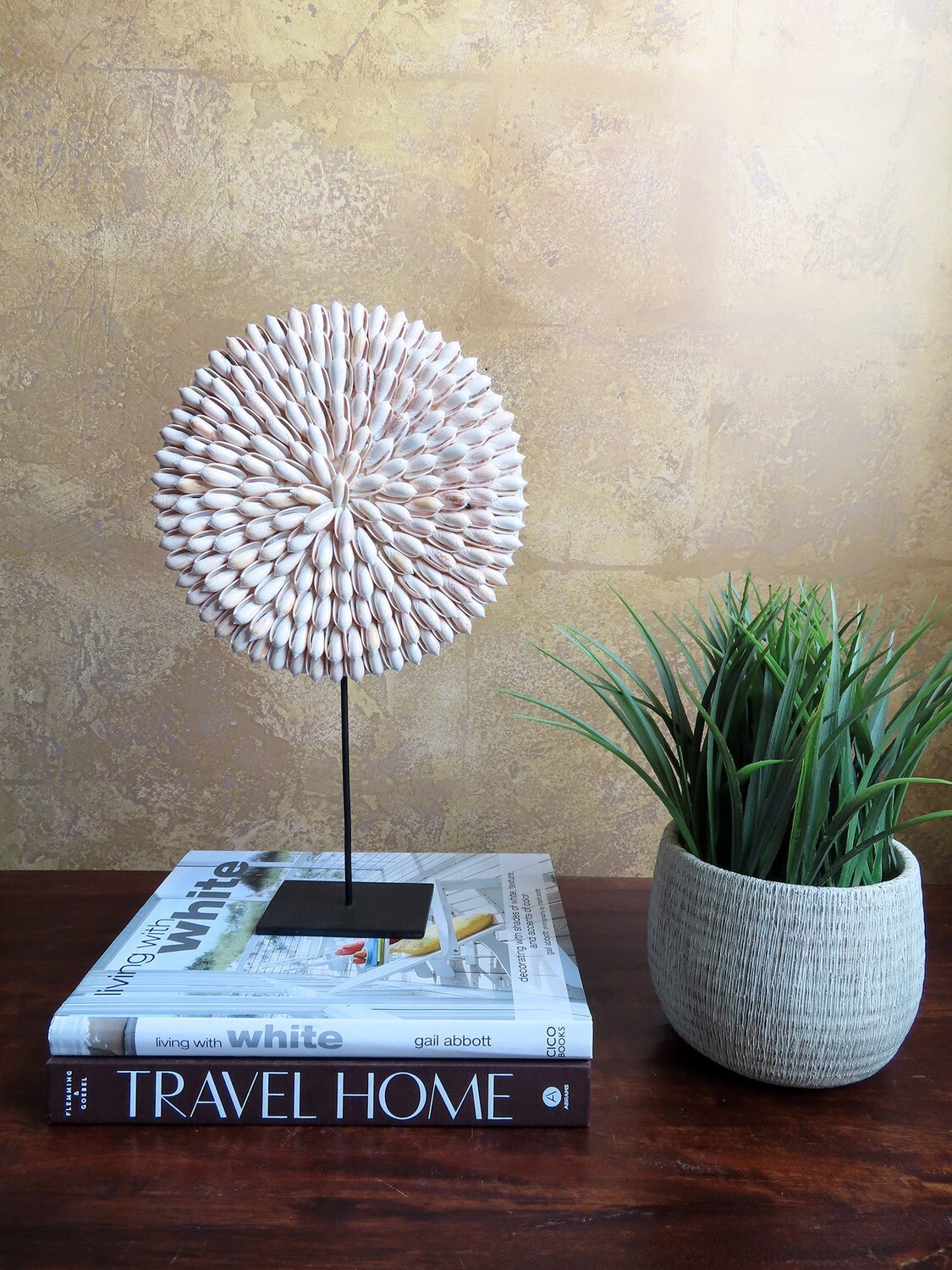 Pink Shell Decor on Stand