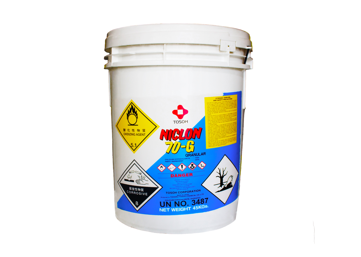 Niclon Calcium Hypochlorite Granular Pool Chlorine 70% Made in Japan 45 ...