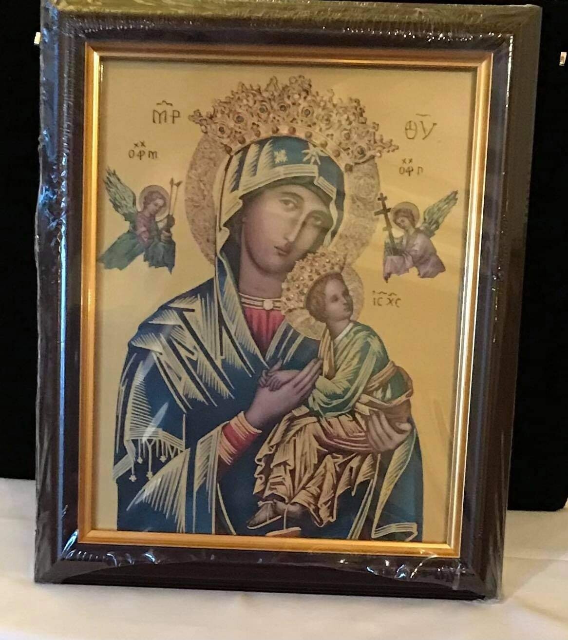 Large framed icon of Our Lady of Perpetual Succour