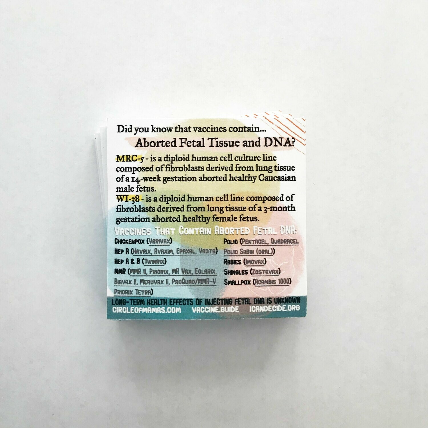 Sticky Notes – Aborted Fetal DNA – (50 sheets) – Circle of Mamas Store