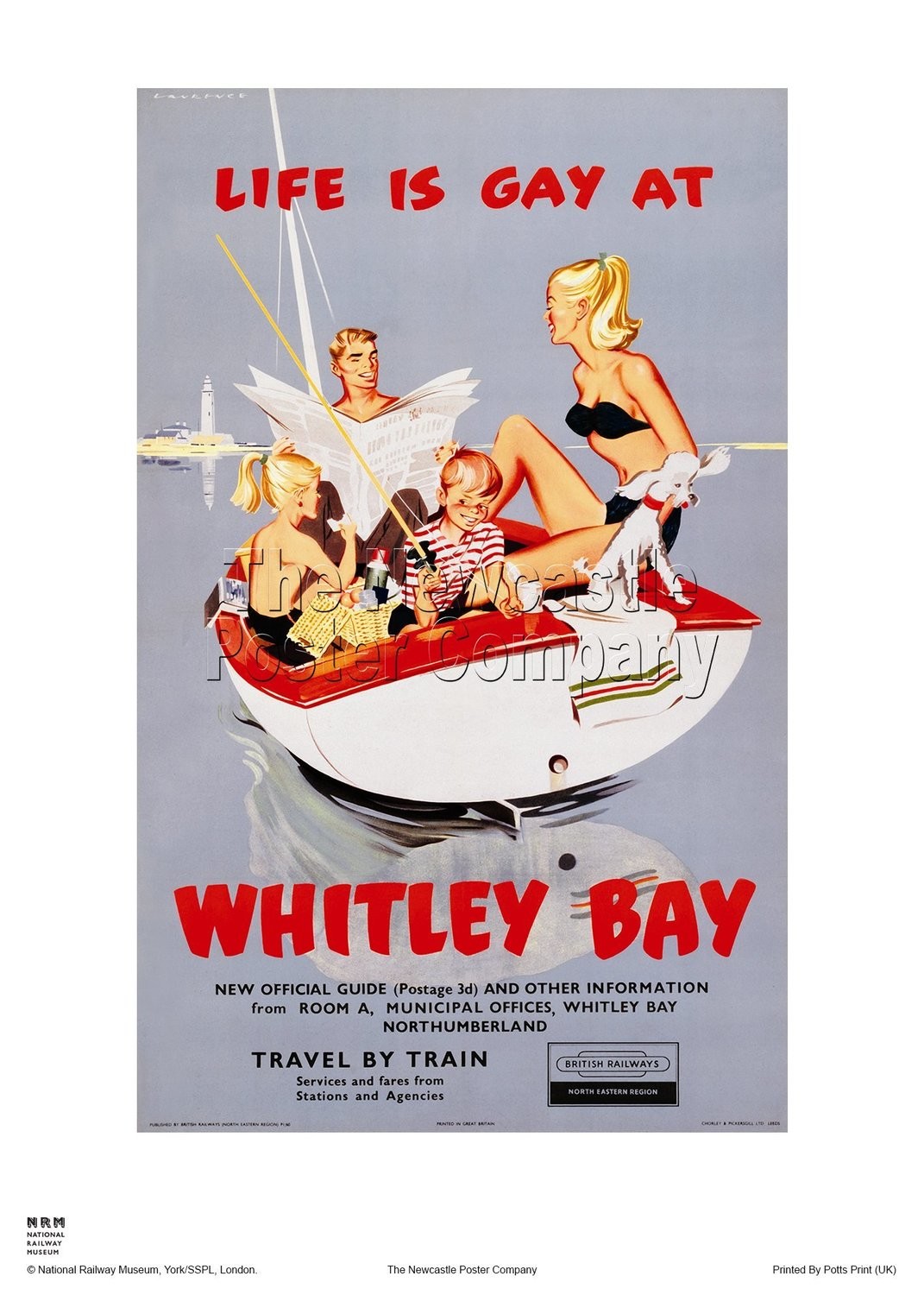 Whitley Bay Vintage Railway Holiday Travel Poster