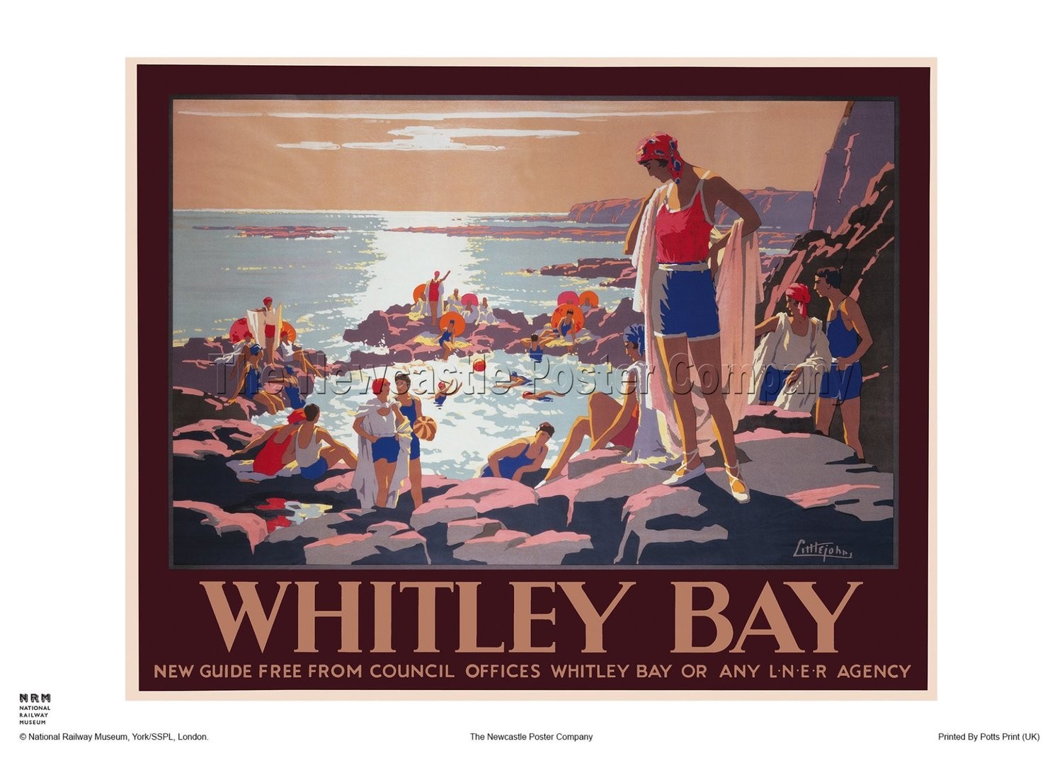 Whitley Bay Vintage Railway Holiday Travel Poster