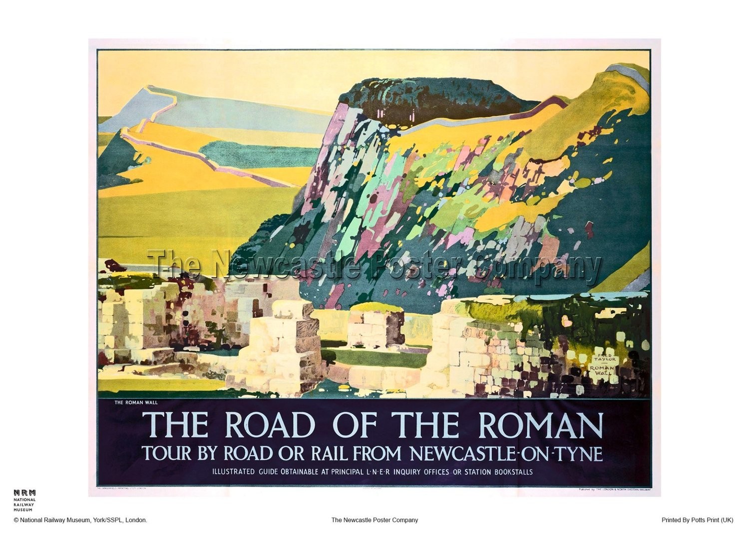 Hadrian's Wall Vintage Railway Travel Poster
