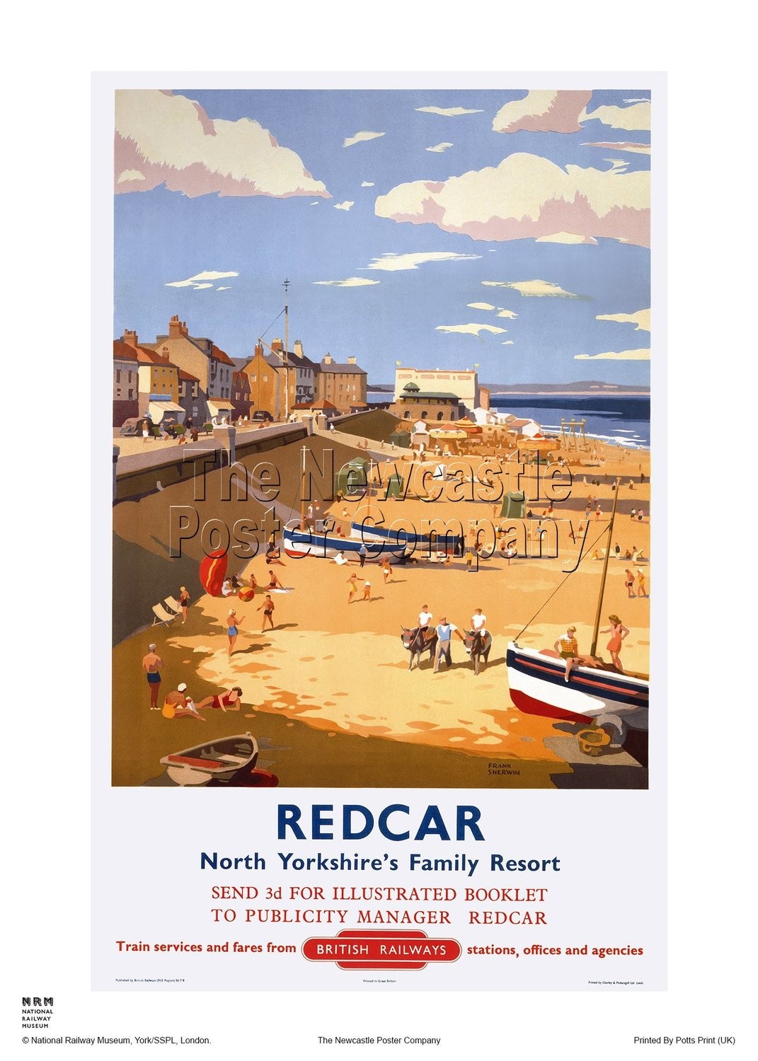 Redcar Teesside Vintage Railway Holiday Travel Poster