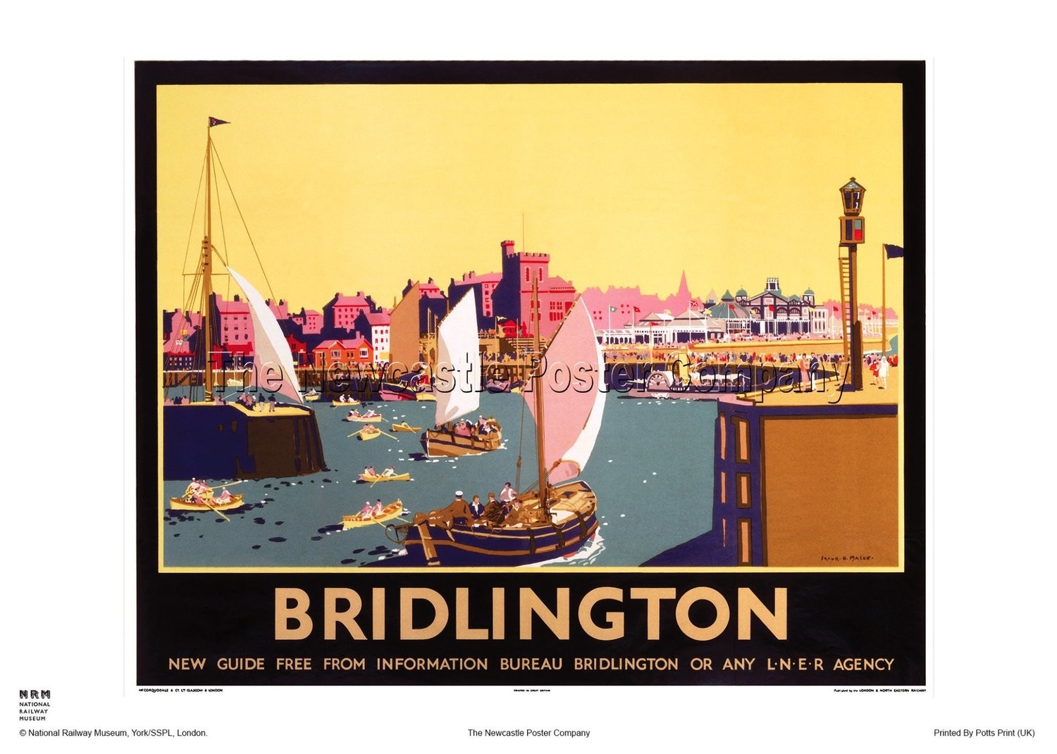Bridlington Yorkshire Vintage Railway Travel Poster
