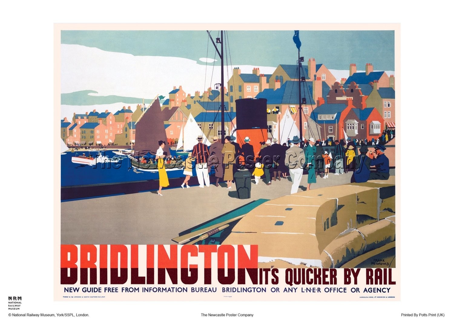Bridlington Yorkshire Vintage Railway Travel Poster