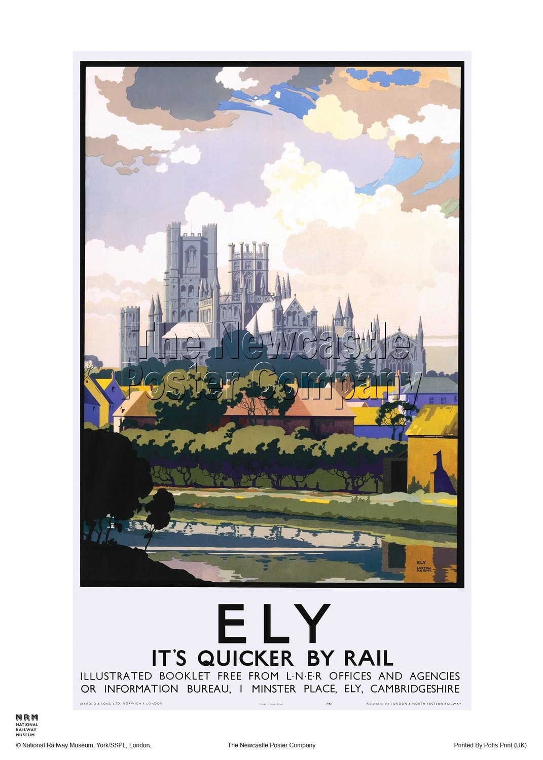 Vintage Railway Poster Ely Cambridgeshire