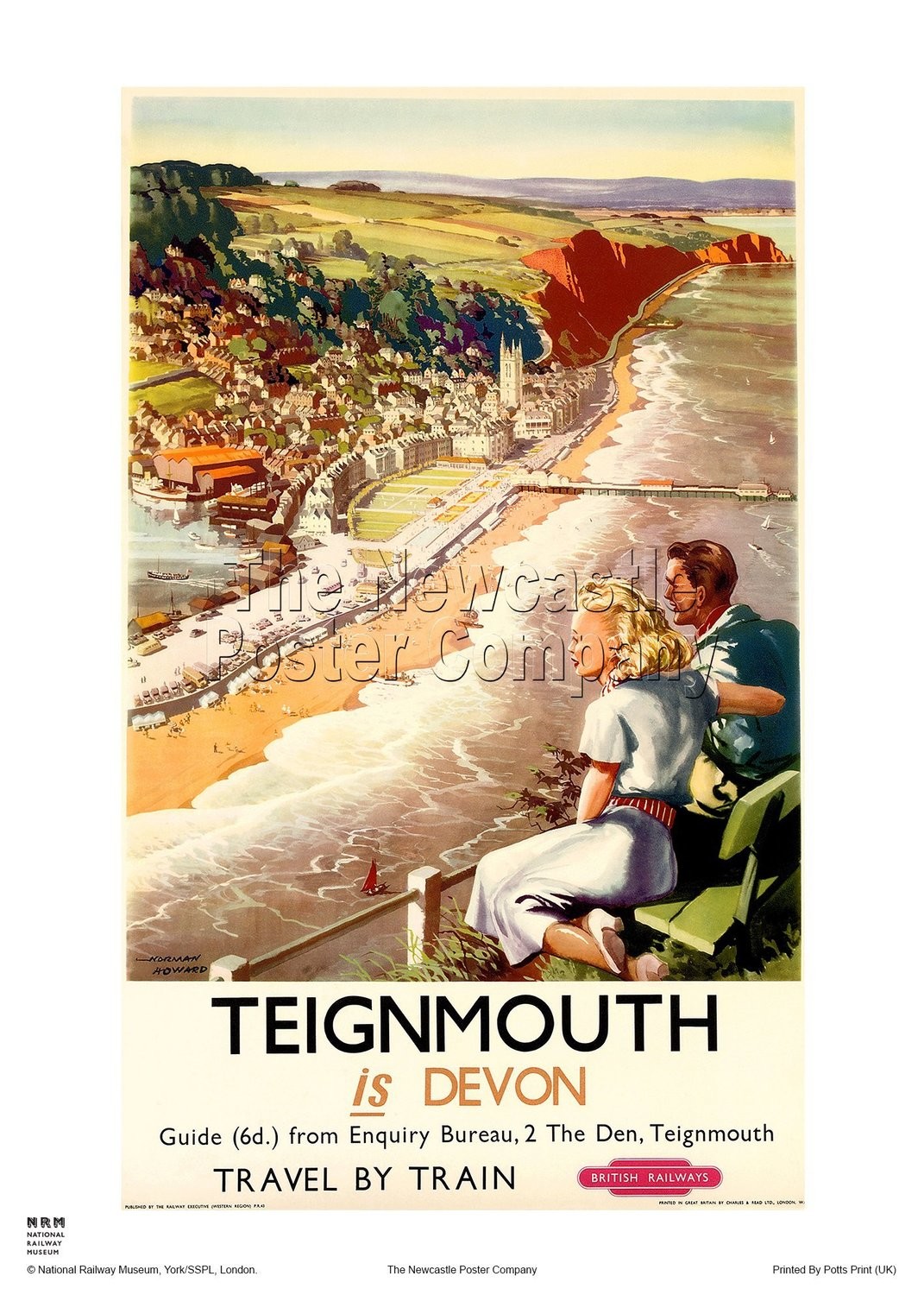 Teignmouth Devon Vintage Railway Travel Poster