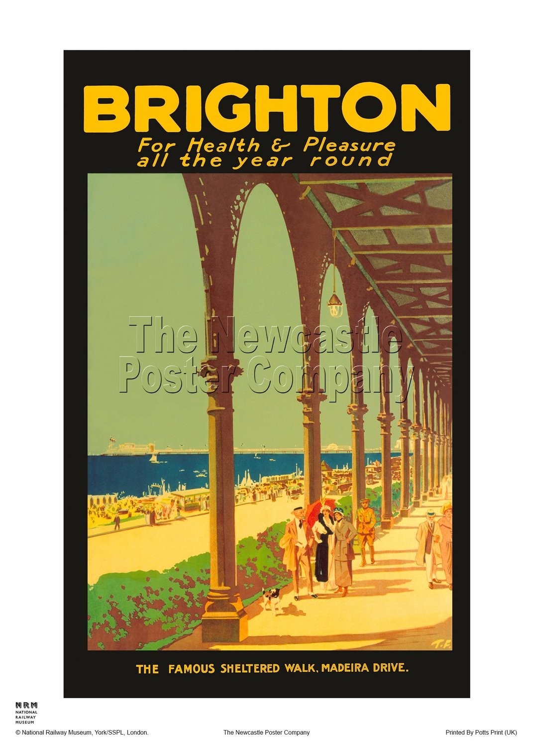 Brighton Sussex Vintage Retro Railway Travel Poster