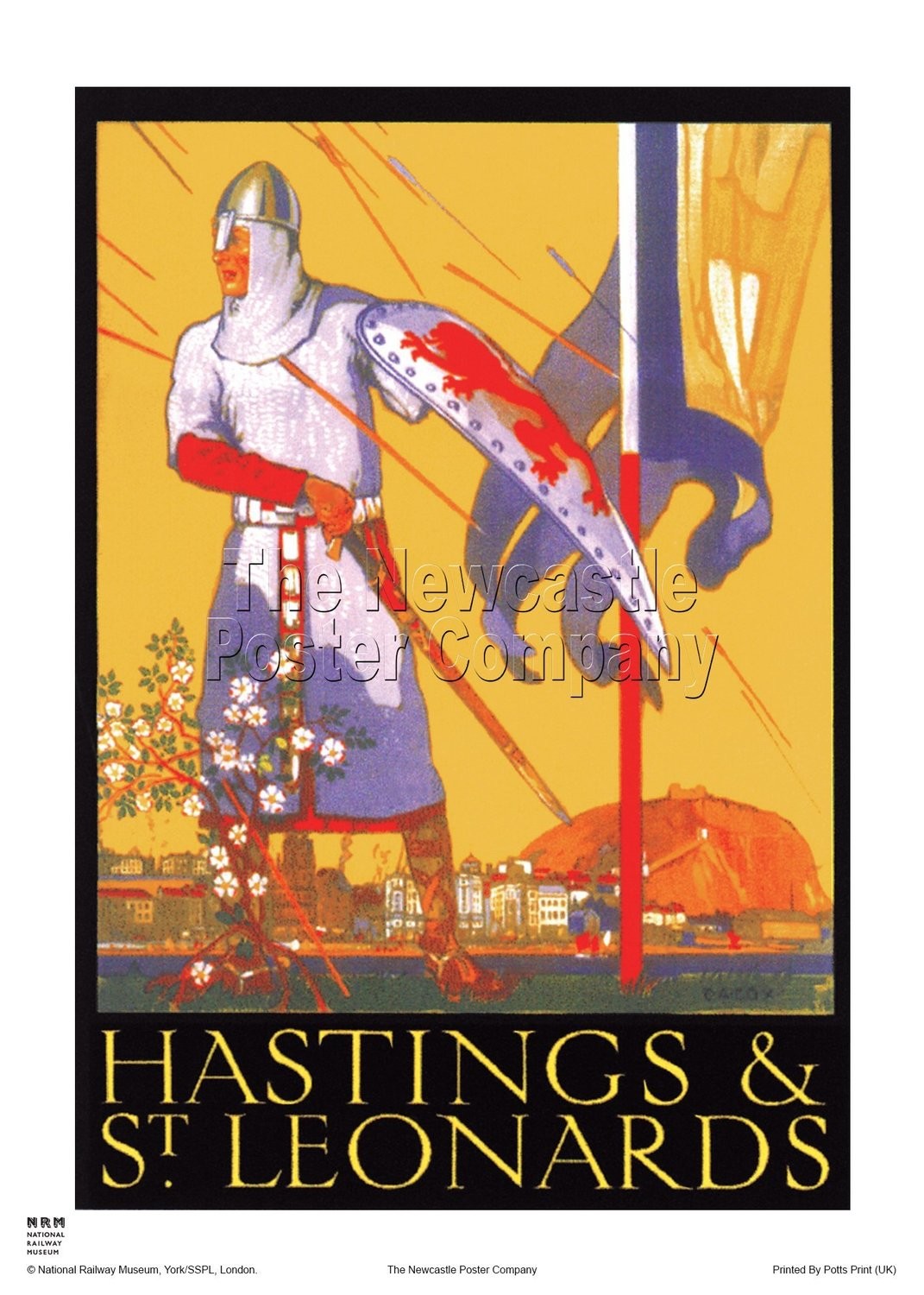 Hastings Sussex Vintage Railway Travel Poster