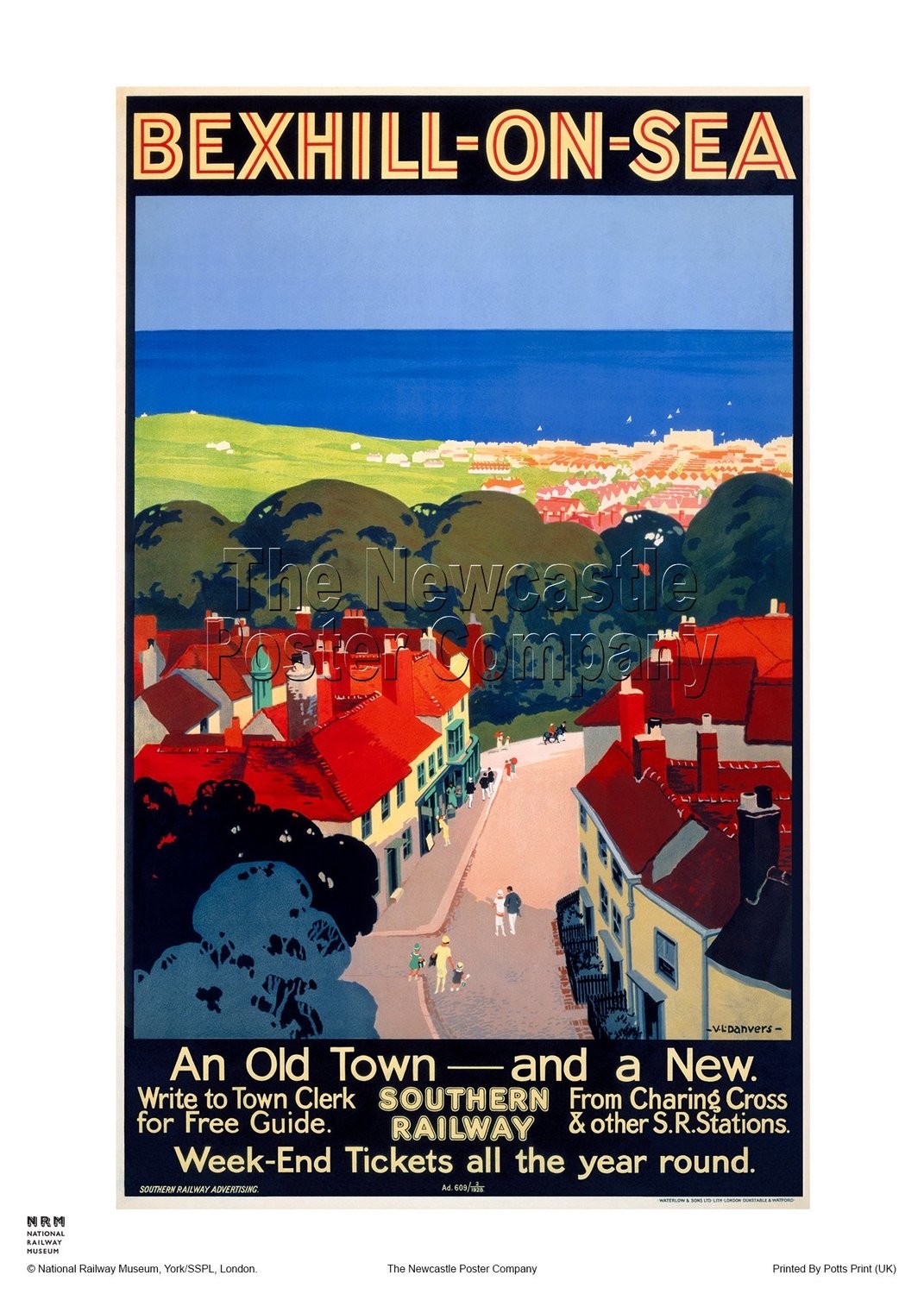 Bexhill on Sea Vintage Railway Holiday Travel Poster