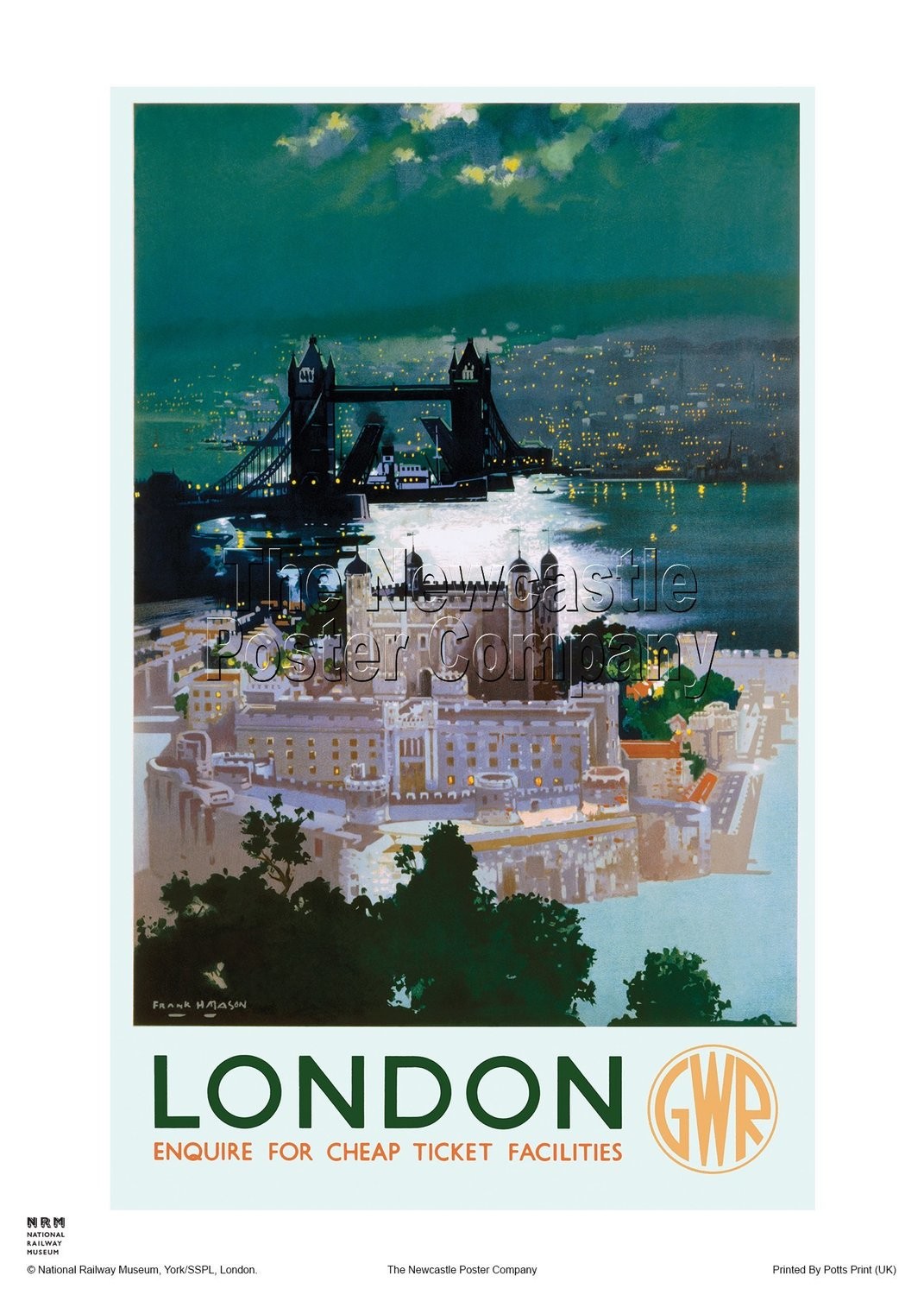 London Vintage Railway Travel Poster