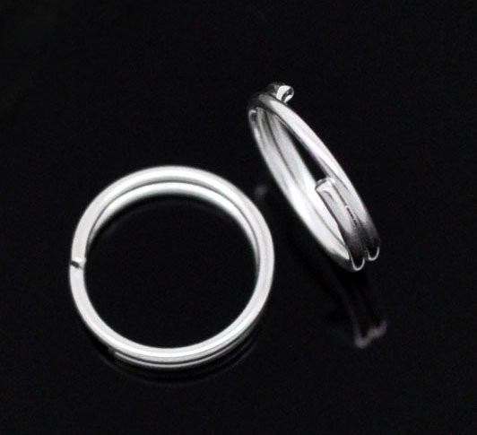 50 x 10mm Silver Plated Split Rings