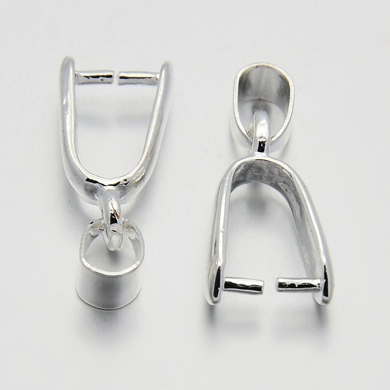 Silver Plated Pinch Clip Bail, 20mm