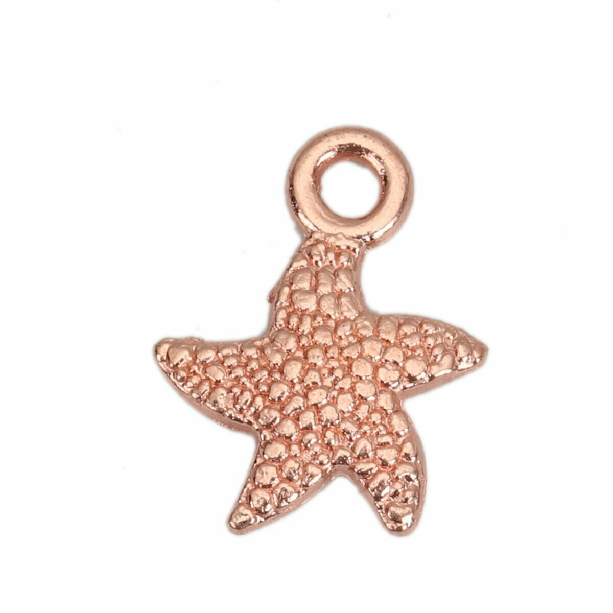 Rose Gold Starfish Charm, 17x13mm