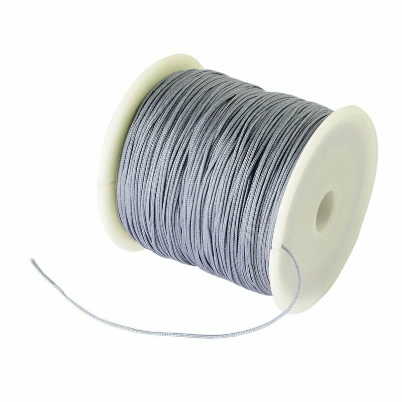 5m x Braided Nylon Thread, Grey, 0.8mm