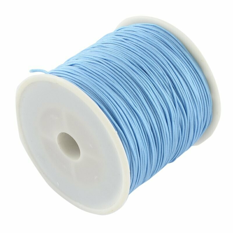 5m x Braided Nylon Thread, Light Blue, 0.8mm