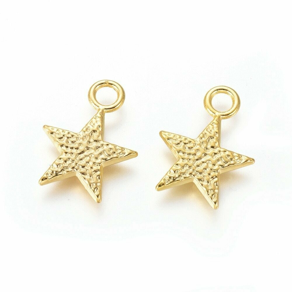 Gold Star Charm/Pendant, 20x15mm