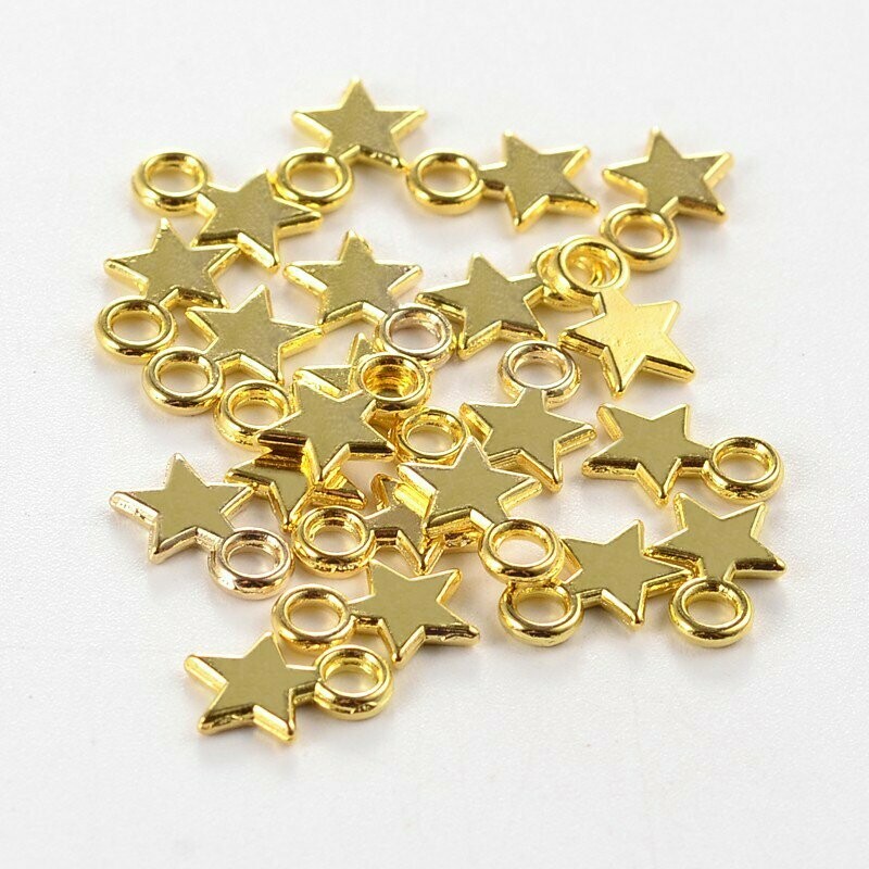 Gold Plated Star Charm, 8x10mm