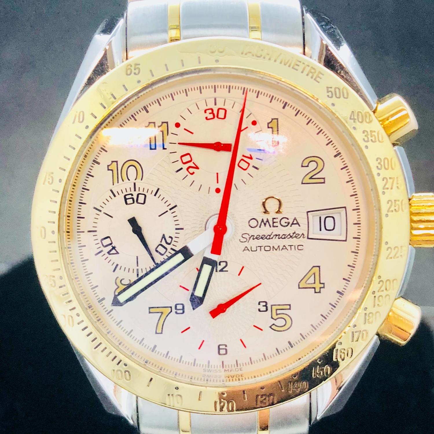 Omega Speedmaster Red Rare Chronograph Gold/Steel, 38MM - MINT