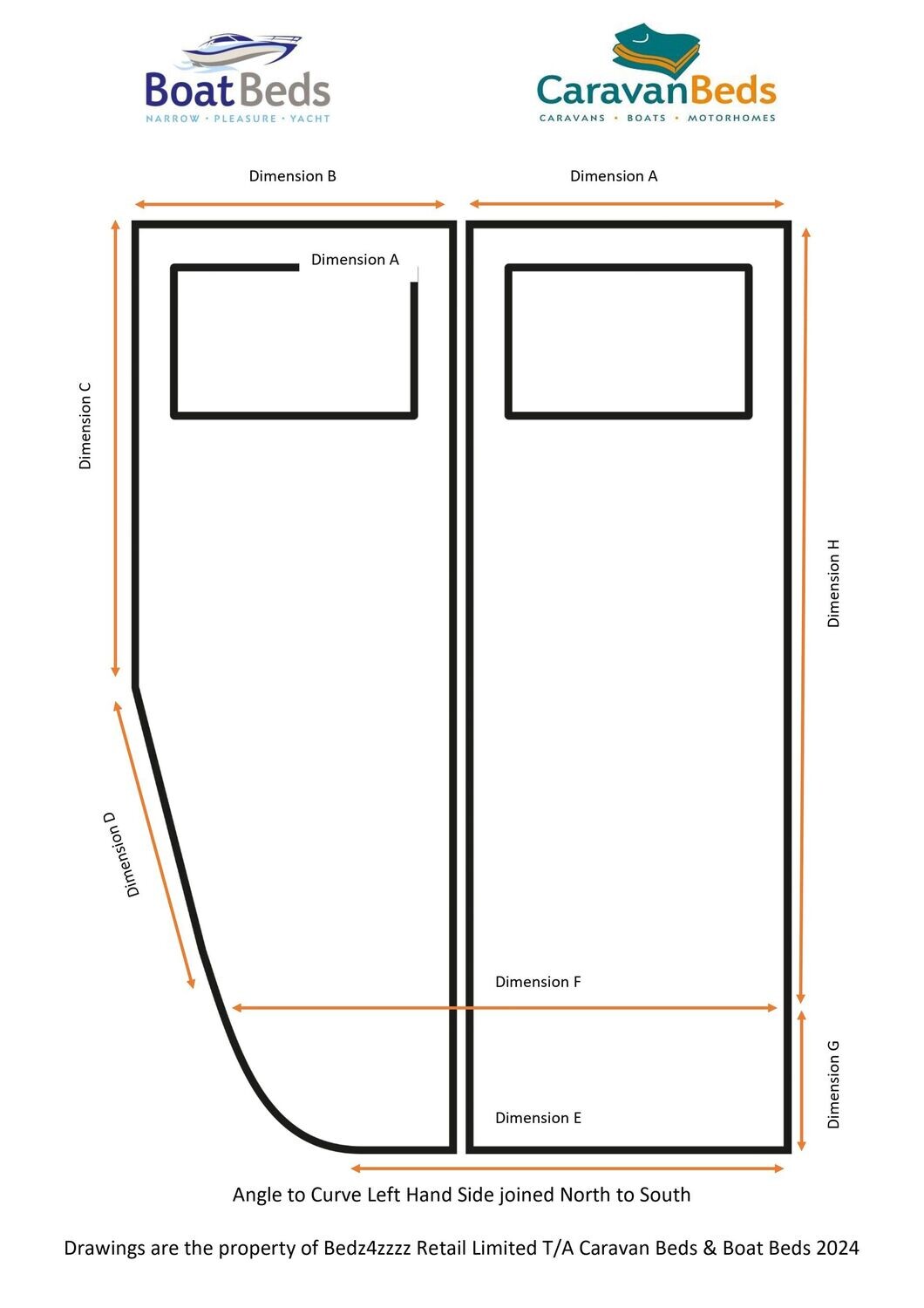 Caravan Beds, any size or shape, fillings both sides.