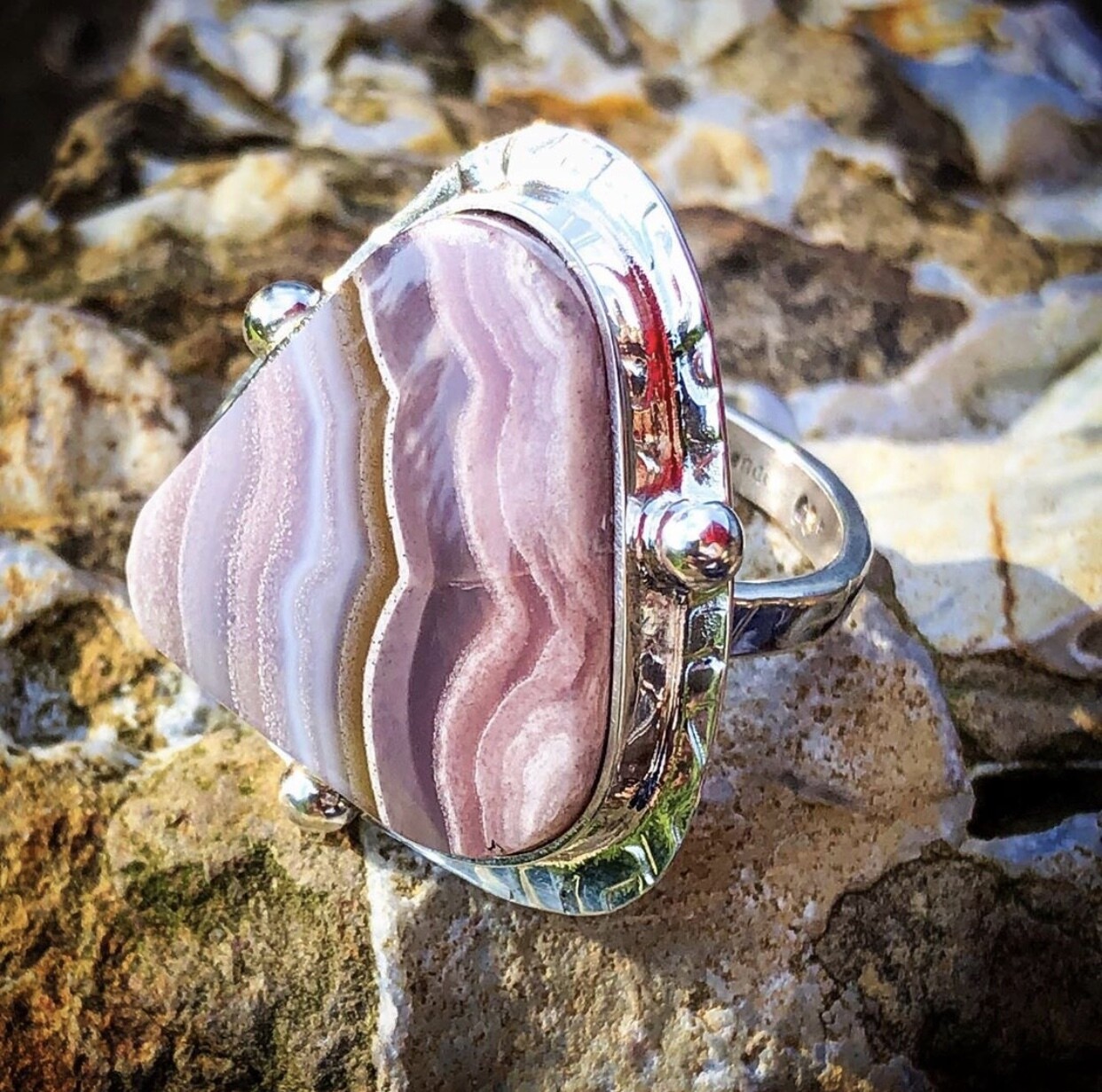 Aqua Nueva Agate Ring