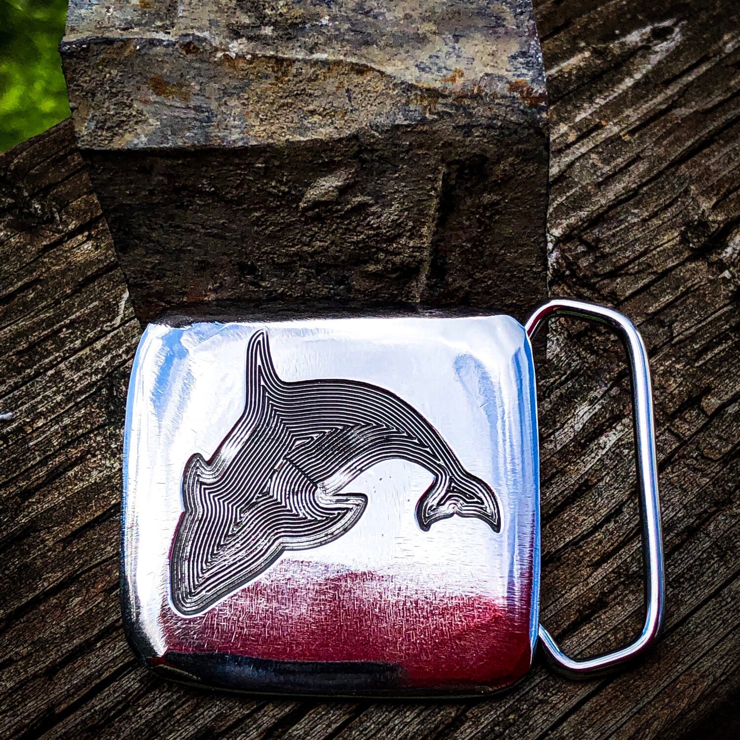 Alaskan Way Viaduct Rebar Belt Buckle orca