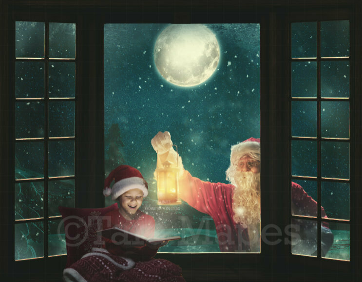 Christmas Window Santa Looking in Window Christmas Window Seat Digital ...