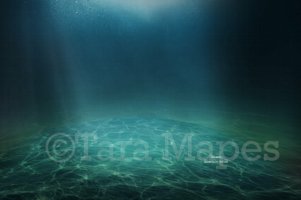 Underwater - Ocean Floor- Sunlight in Ocean - Digital Background Backdrop