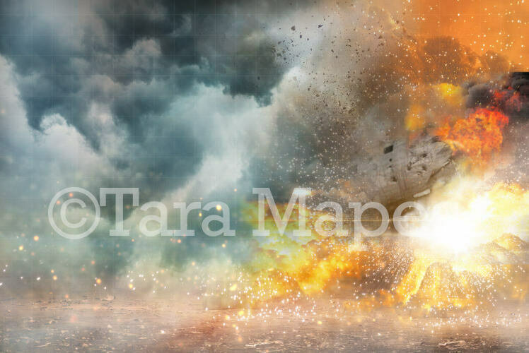 Superhero Explosion Digital Background Backdrop
