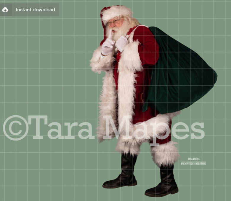 Santa Overlay PNG - Santa Shhh- Santa Cut Out - Christmas Overlay ...