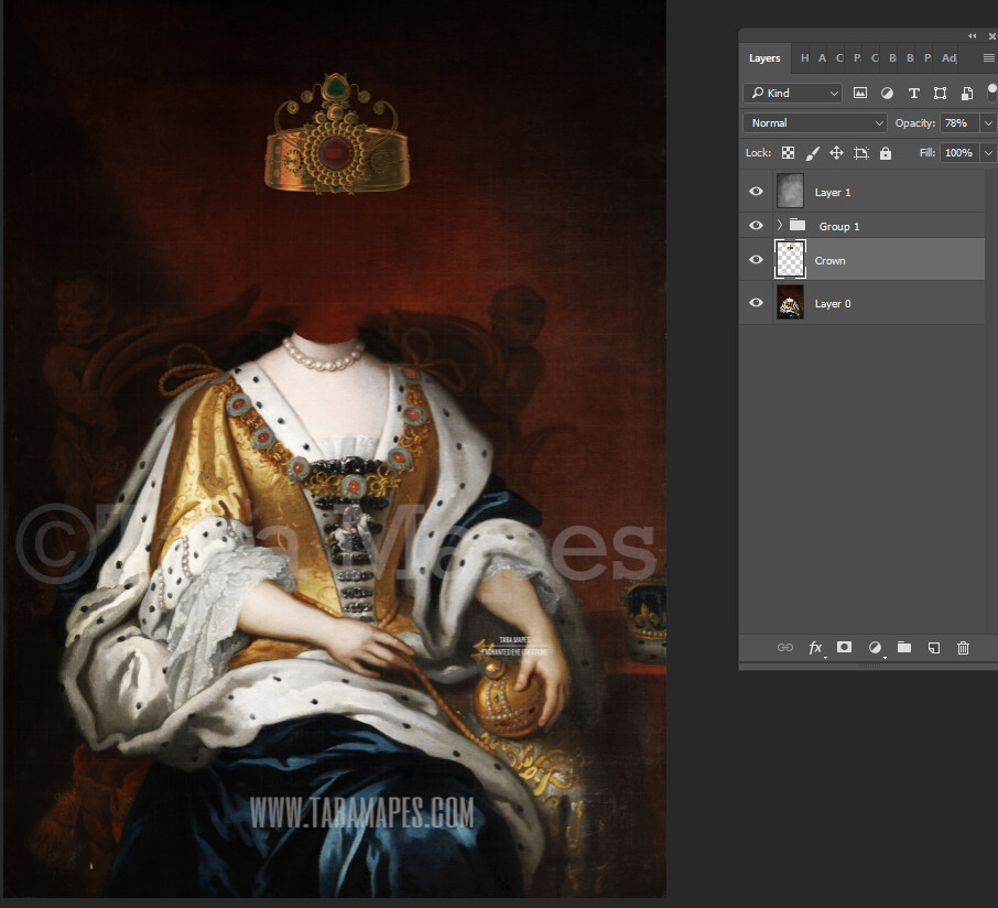 Royal Pet Portrait QUEEN Body PSD Template- Pet Painting Portrait Body ...