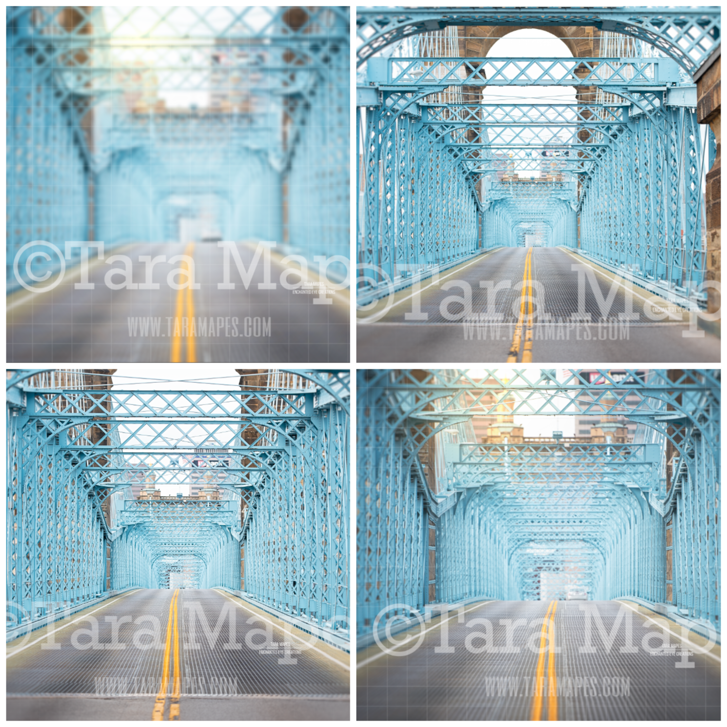 Blue Bridge 4 PACK - Bridge Background Digital Background Backdrop - 4 ...