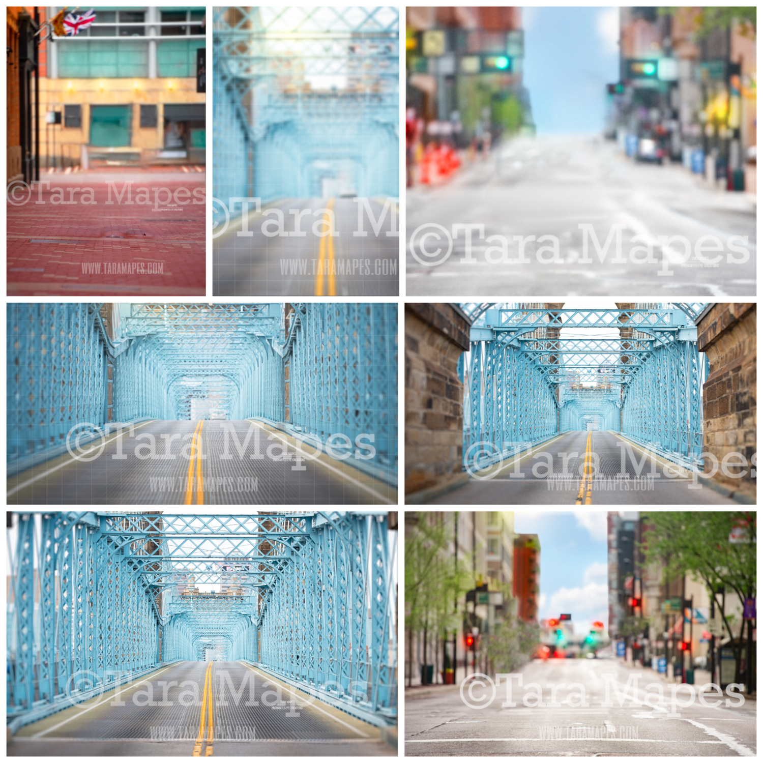 7 PACK of City Landscapes: City Street, City Alley, City Bridge Digital ...