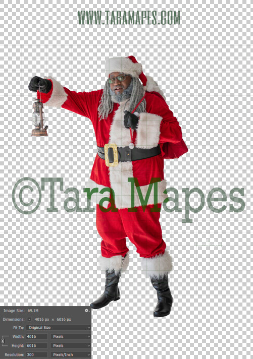 Black Santa Overlay PNG - Santa Overlay - Santa Clip Art - Santa Cut ...