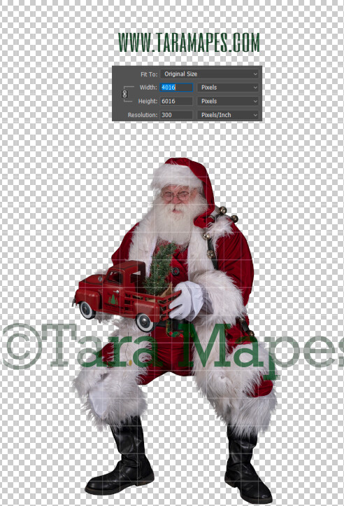 Santa Overlay PNG - Santa Overlay with Gift - Santa Clip Art - Santa ...