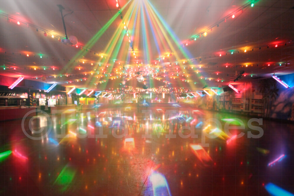 Skating Rink -Roller Skating Scene - Digital Background Backdrop by ...