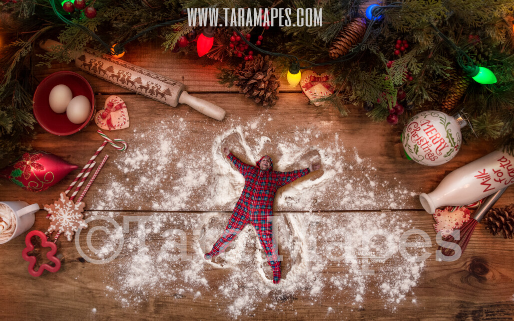 Christmas Cookies Flour Angels Christmas Digital Background for Kids on ...