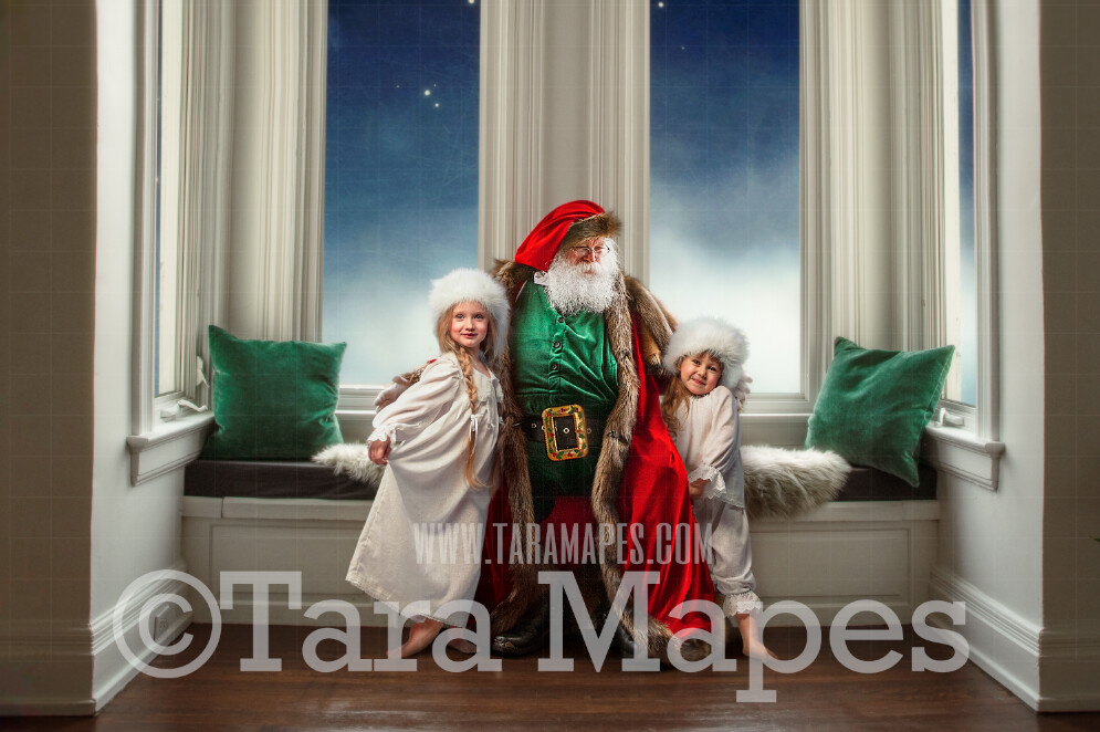 Victorian Santa Window Seat 2 Whimsical Scene - Santa at Magical Bay ...