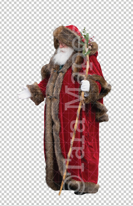 Victorian Santa Overlay PNG - Santa with Christmas Staff and Arm Out ...