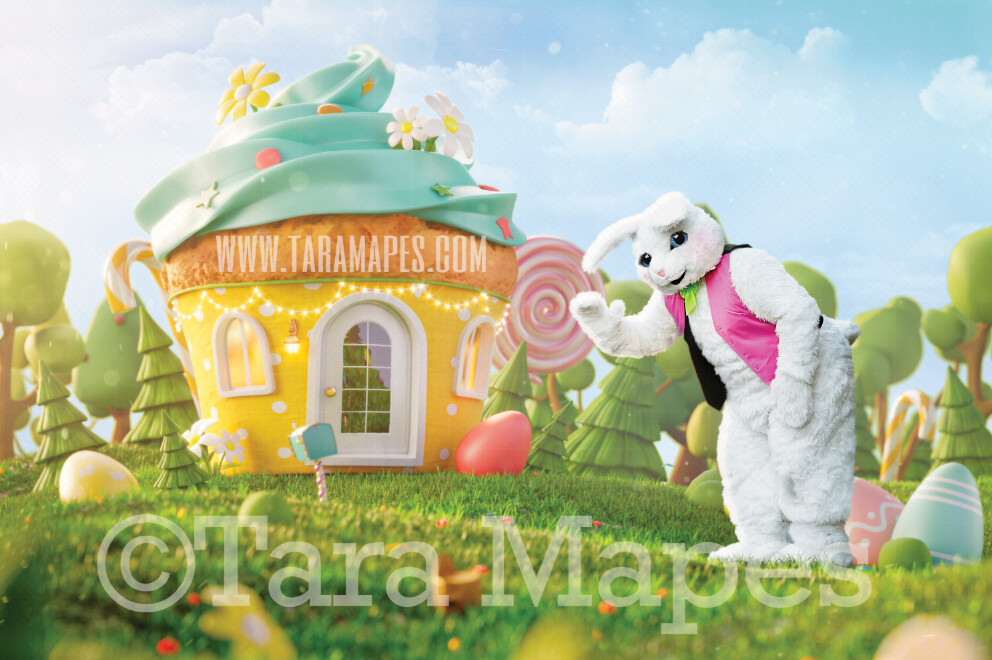 Easter Bunny Land - Easter Egg Land Digital Background / Backdrop