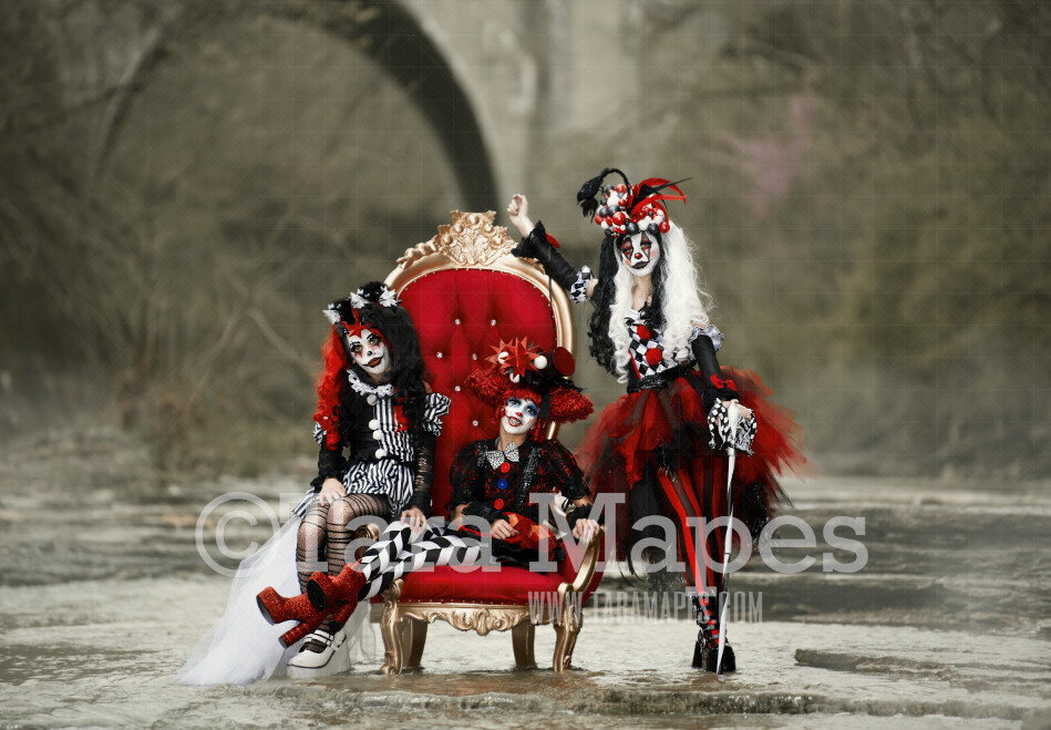 Dark Carnival Circus Throne in Creek Digital Background - Creepy ...