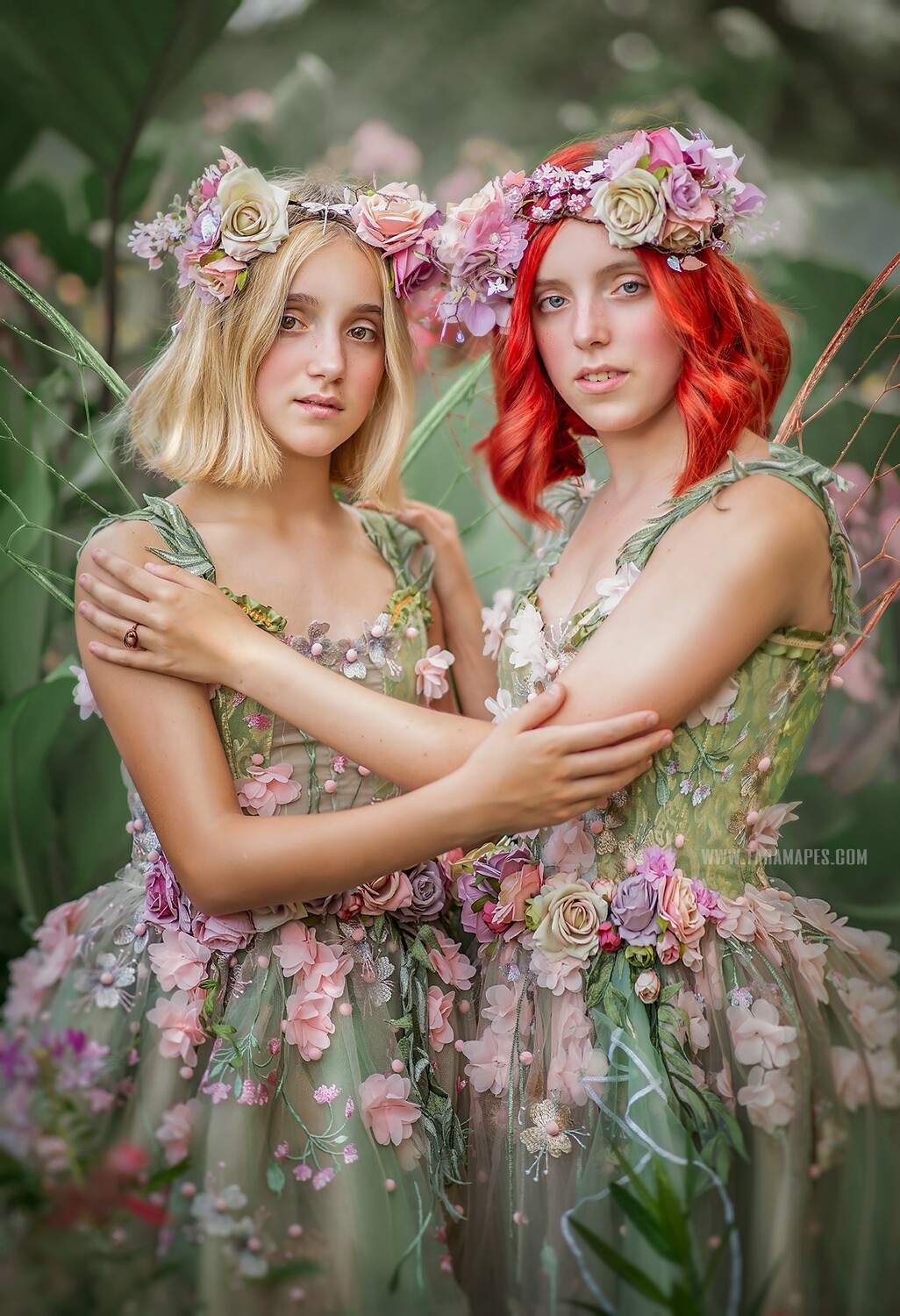 Fairy Leaves Digital Backdrop - Fairy Scene- Big Leaves and Flowers ...