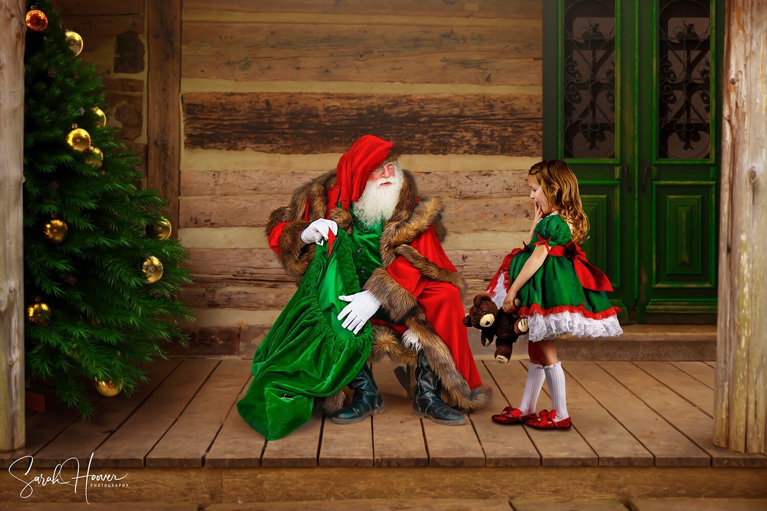 Santa Digital Backdrop - Victorian Santa at Cabin - Santa's Cabin ...