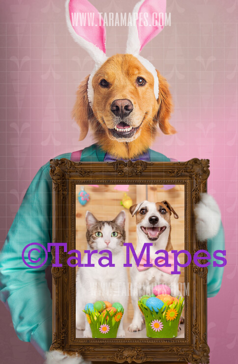 Easter Bunny Frame - Fine Art Easter Bunny Dog - Funny Dog Easter Bunny ...