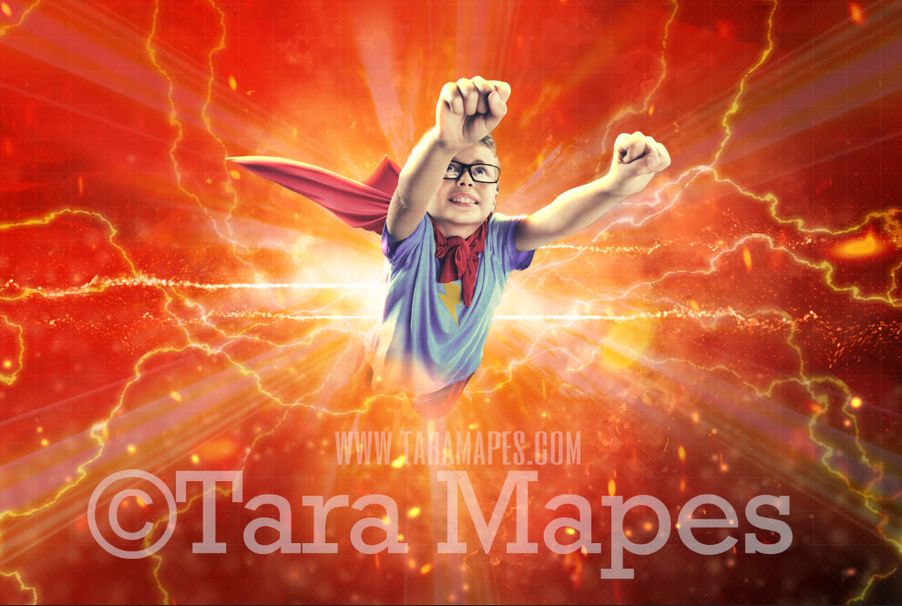 Superhero Flash Fire Lightning Digital Background Backdrop - Superhero ...