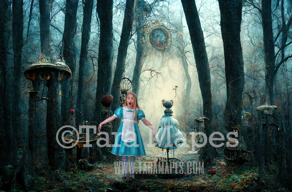 Alice Digital Backdrop - Wonderland Forest - Wonderland Enchanted ...