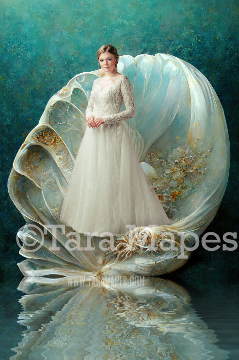 Clam Shell Digital Backdrop - Shell Digital Backdrop - Wedding, Newborn ...